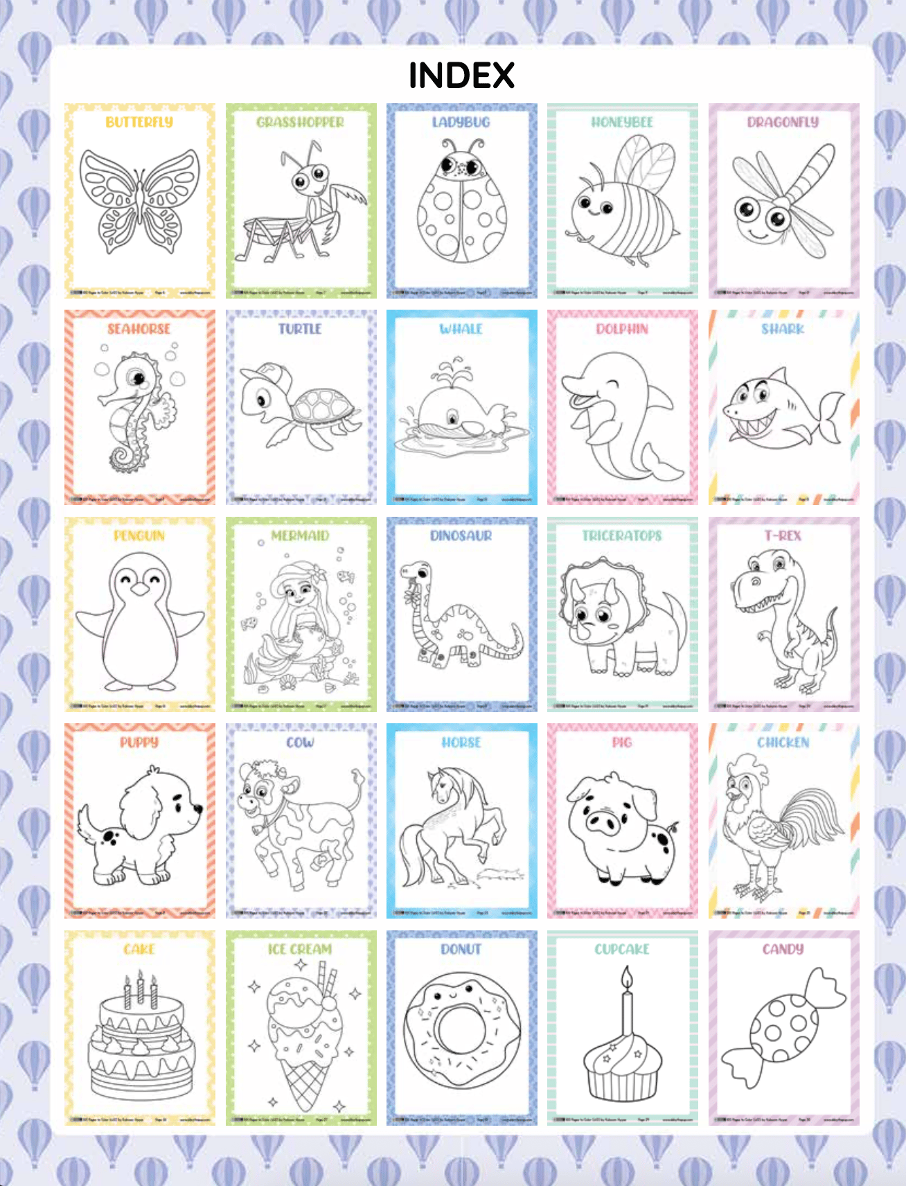 100 Pages of Fun to Color! | Cute Animals, Fruits, Foods & Everyday ...