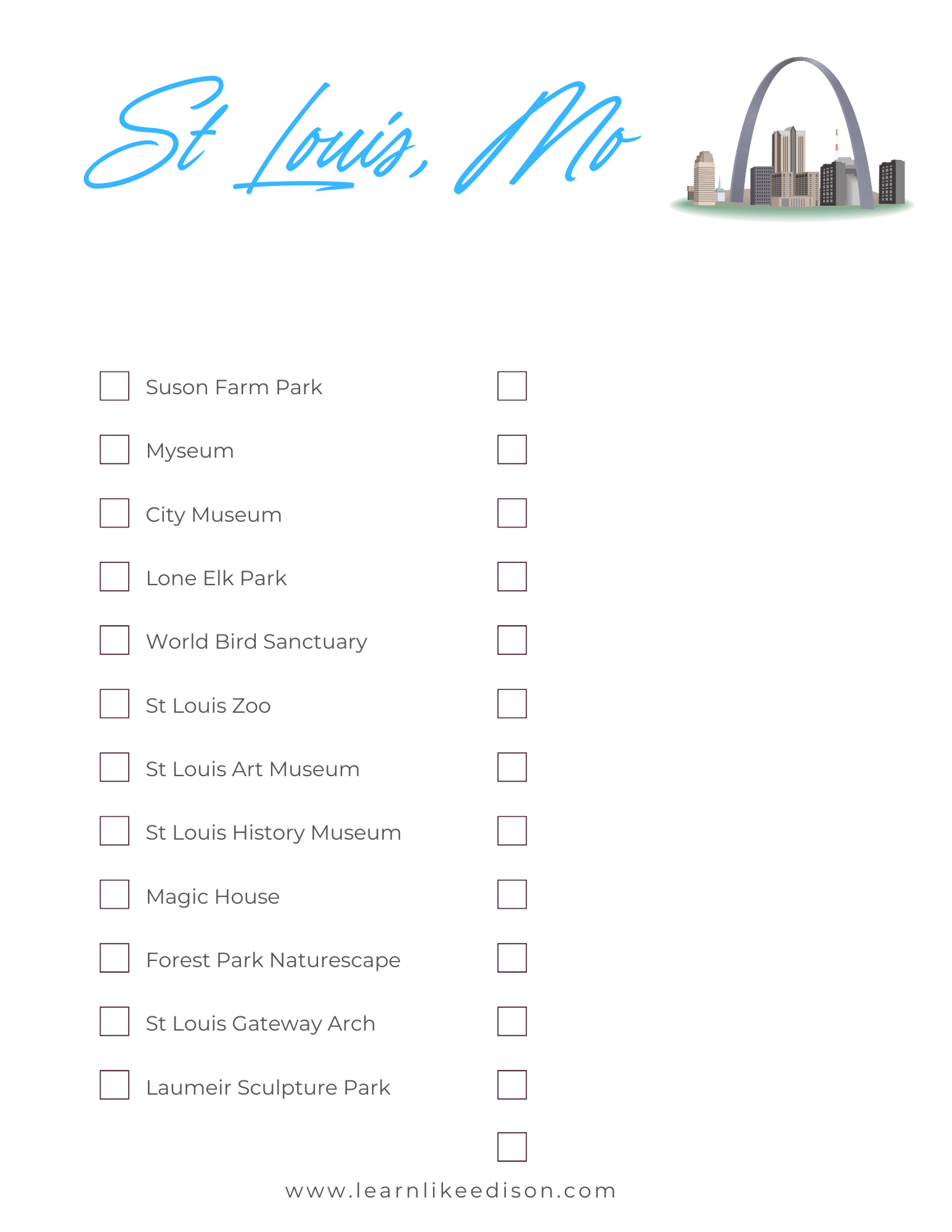 St Louis Ultimate Field Trip List - Payhip