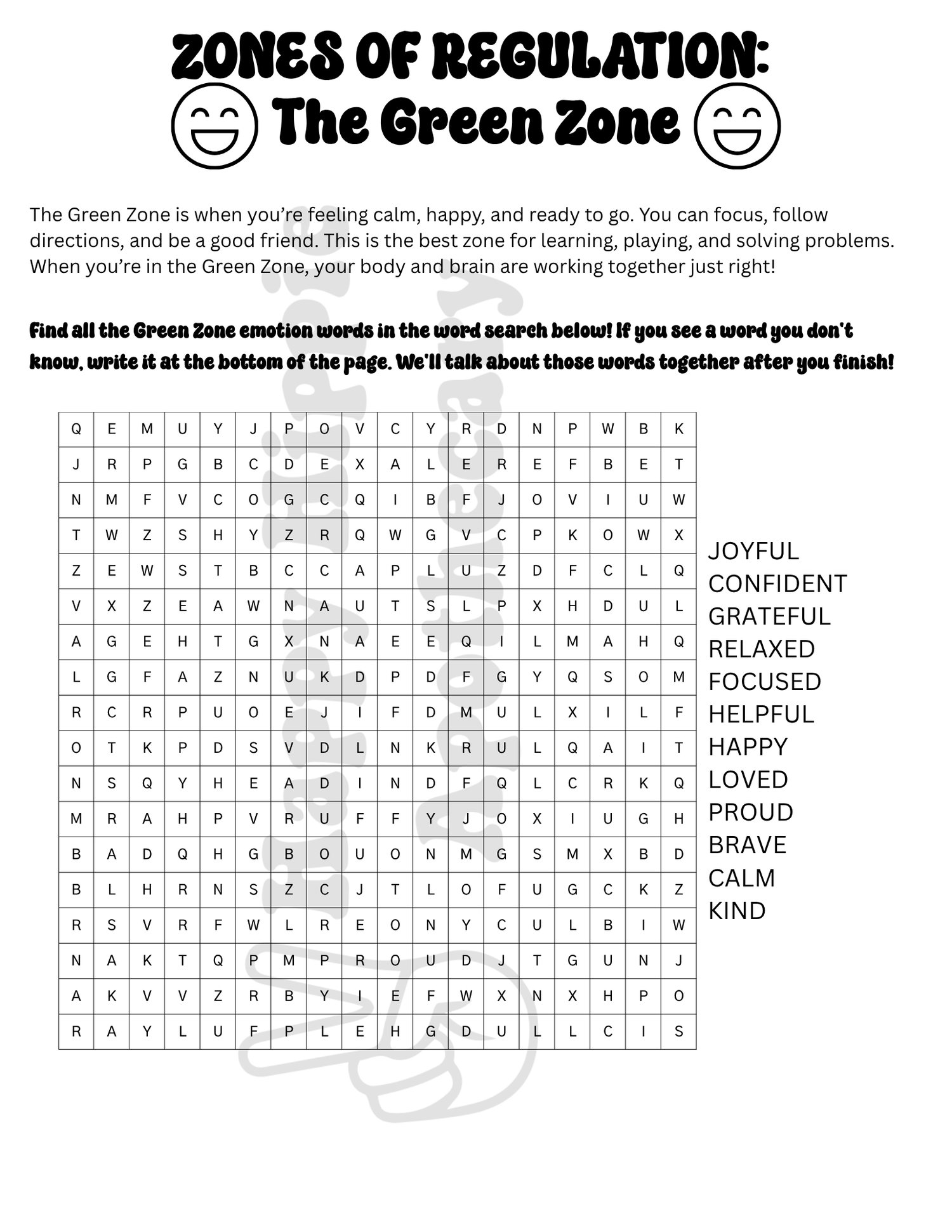 Feeling Words Word Search Bundle | Zones of Regulation, SEL, Emotions ...