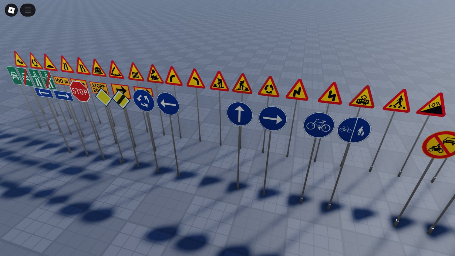 European Road Signs Pack – 80 Signs for Roblox