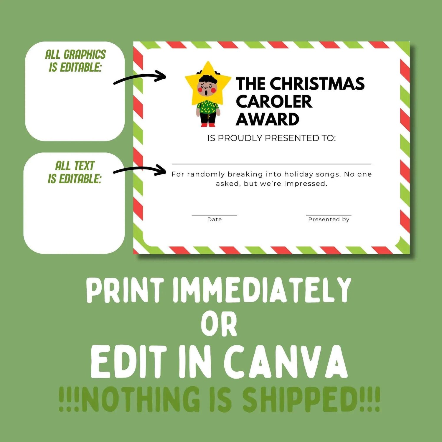 50 Funny Christmas Awards for Employees – Editable Canva Certificates ...