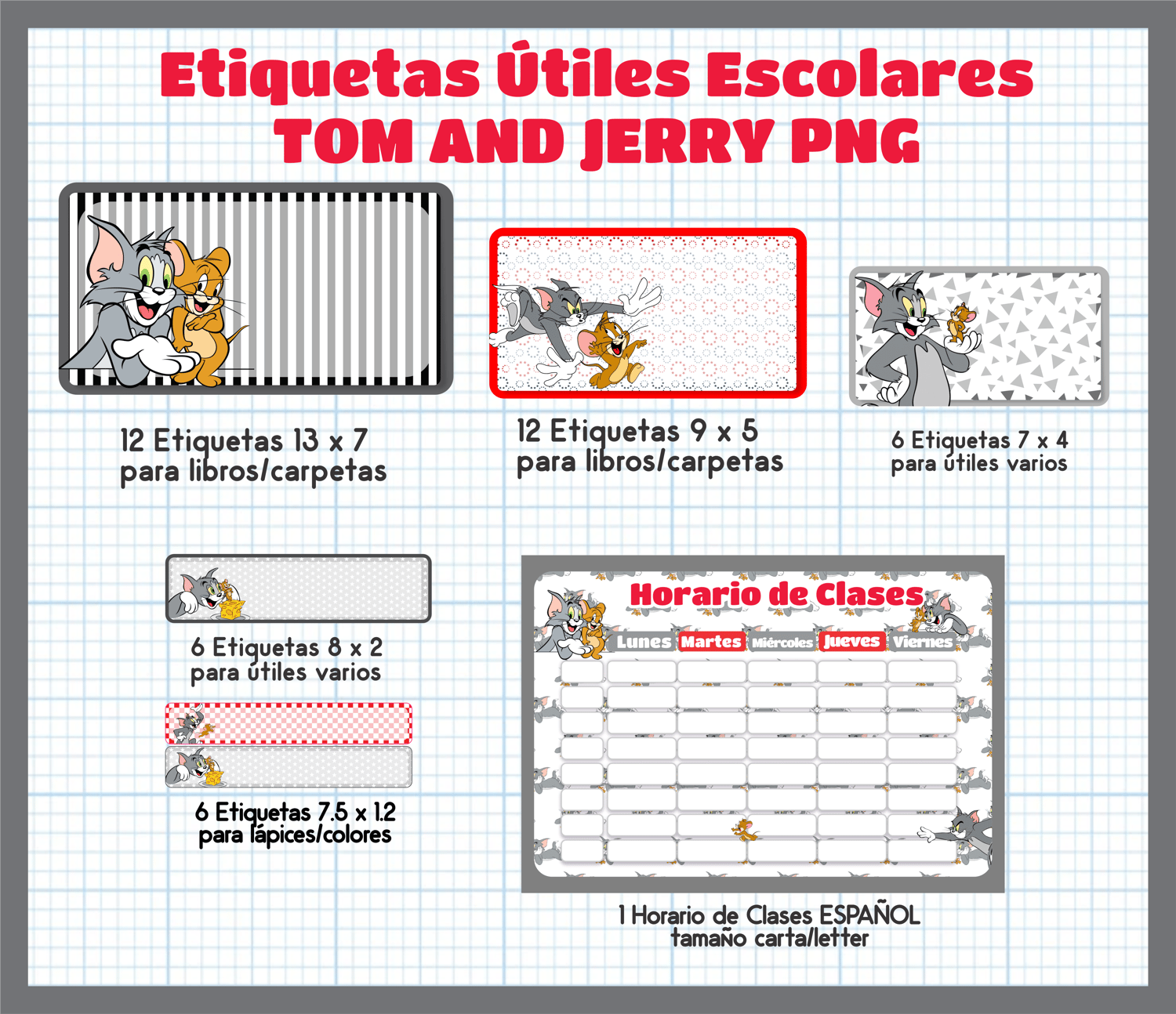 LABELS SCHOOLS TOM Y JERRY - Payhip