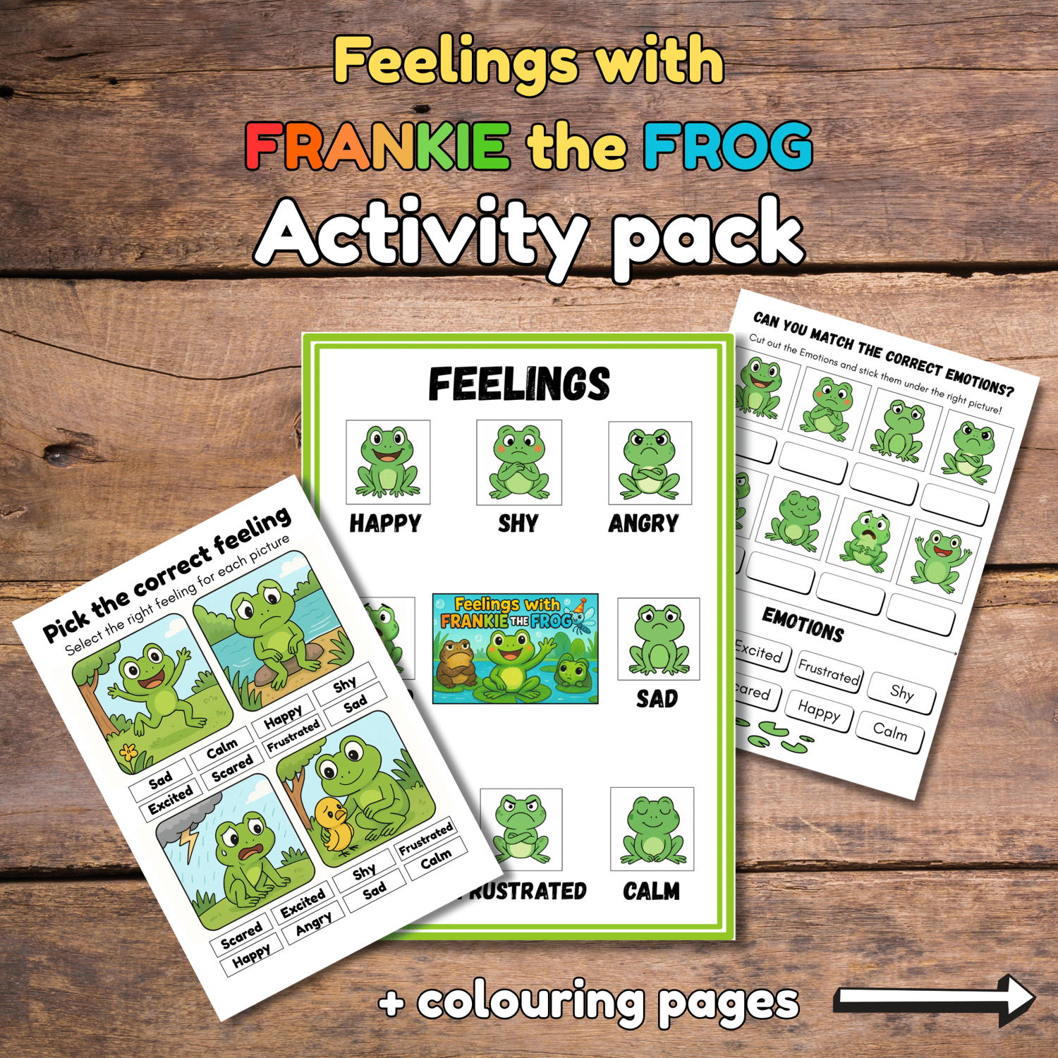 Feelings with Frankie the Frog activity pack | learning emotions | Autism support - Payhip
