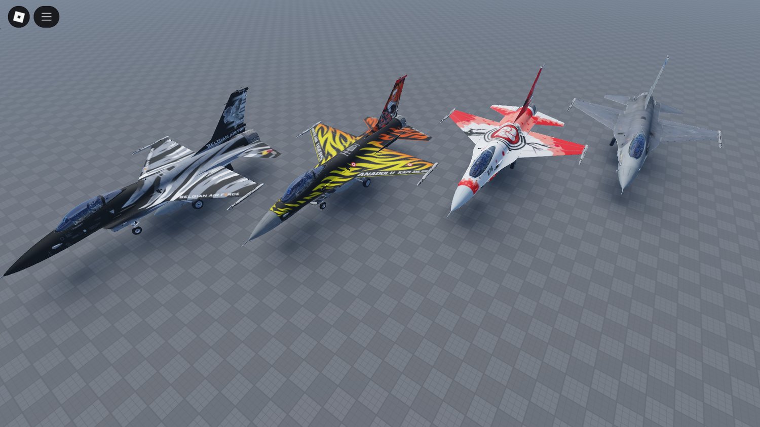 F-16 Pack – 4 Detailed Roblox Fighter Jet Variants
