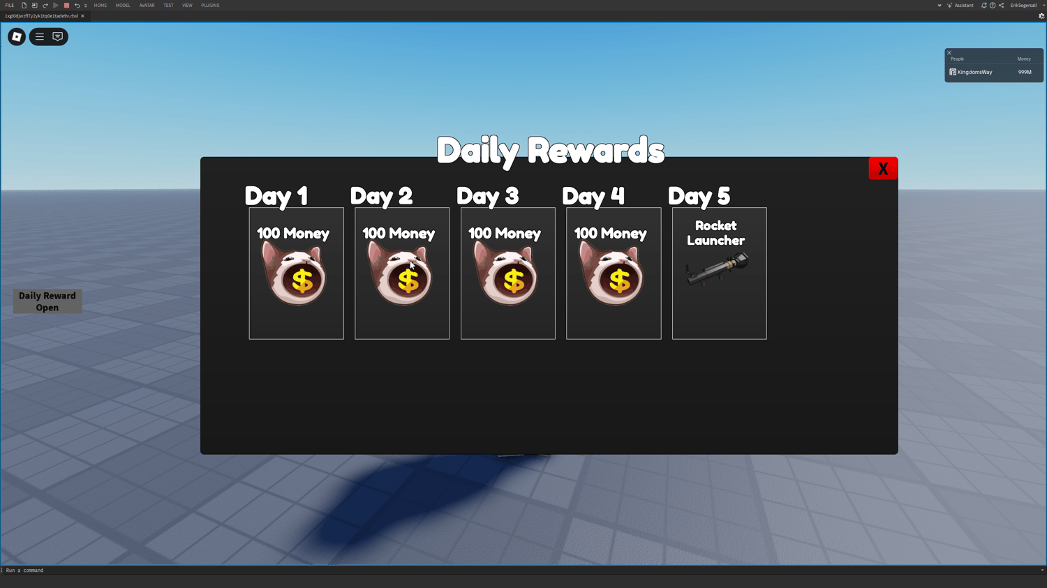 Daily Reward System – Scripted & Customizable UI