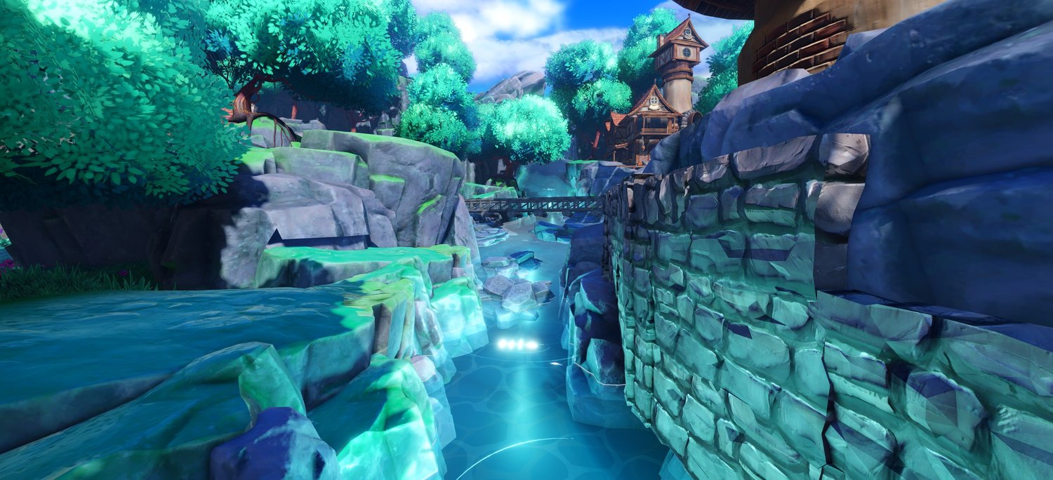 Anime-Styled Fantasy Village Roblox Map with Windmill & Waterfalls