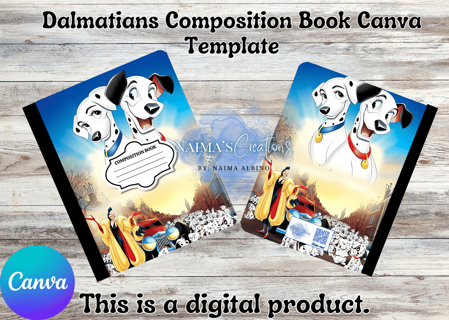 Dalmatians Composition Book Editable Canva Template - Payhip