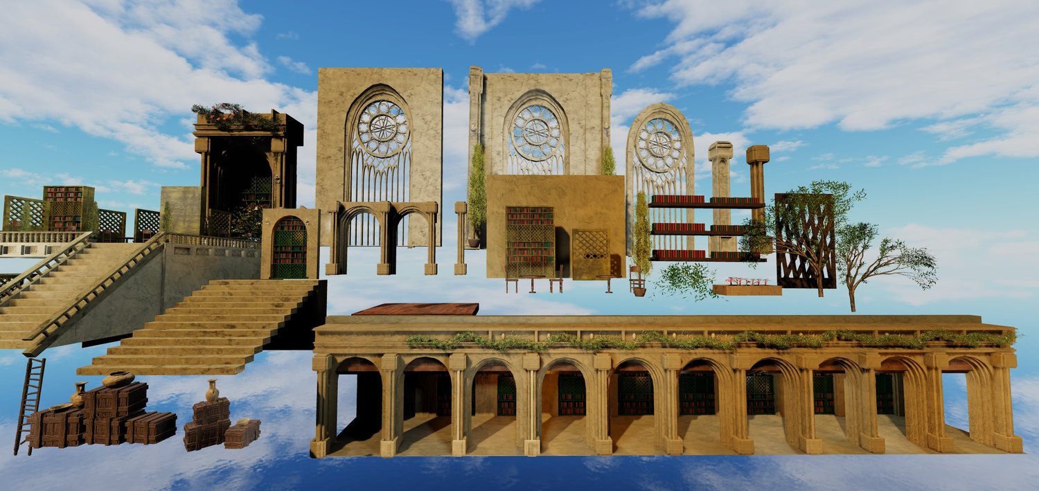 [ULTIMATE] Royal Grand Library Roblox Modular Assets & Building Pack