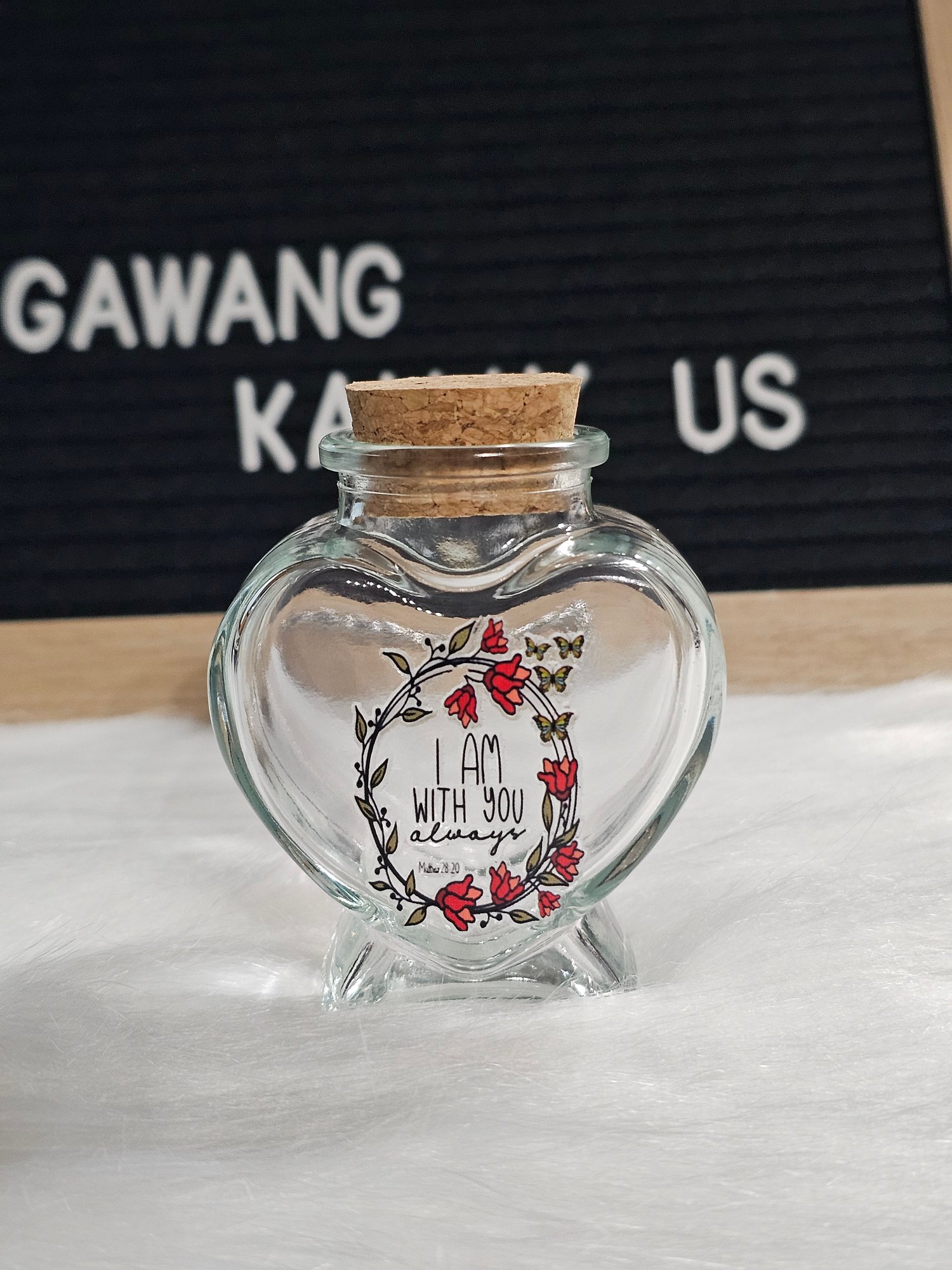 Glass Bottle Container – Bible Verse ‘I Am With You Always’ | Christian ...