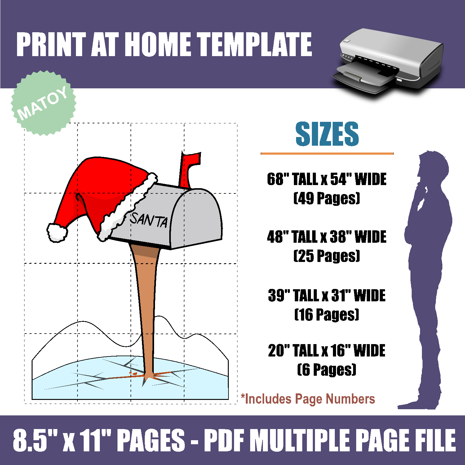 Santa's Mailbox Yard Art Pattern | Full-Color Printable Cutout Files ...