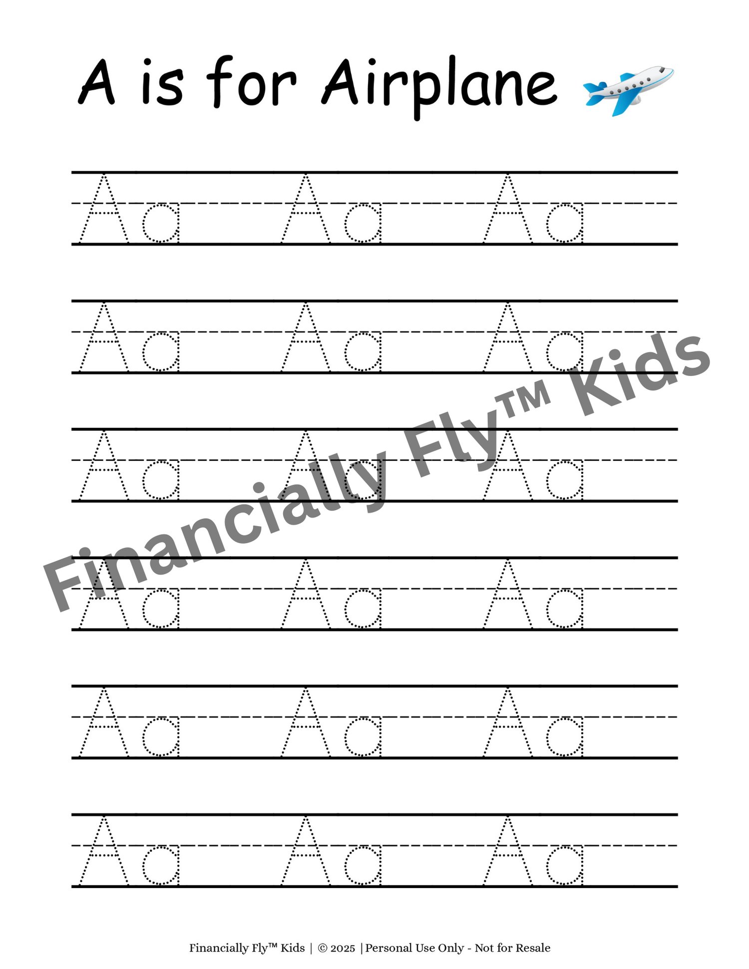 Single Letter Tracing Worksheet – A to Z | Choose Your Letter - Payhip