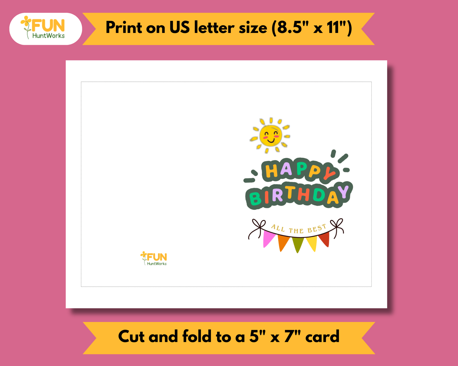 Cute Birthday Card Printable | 5x7 inch Instant Download | Digital ...