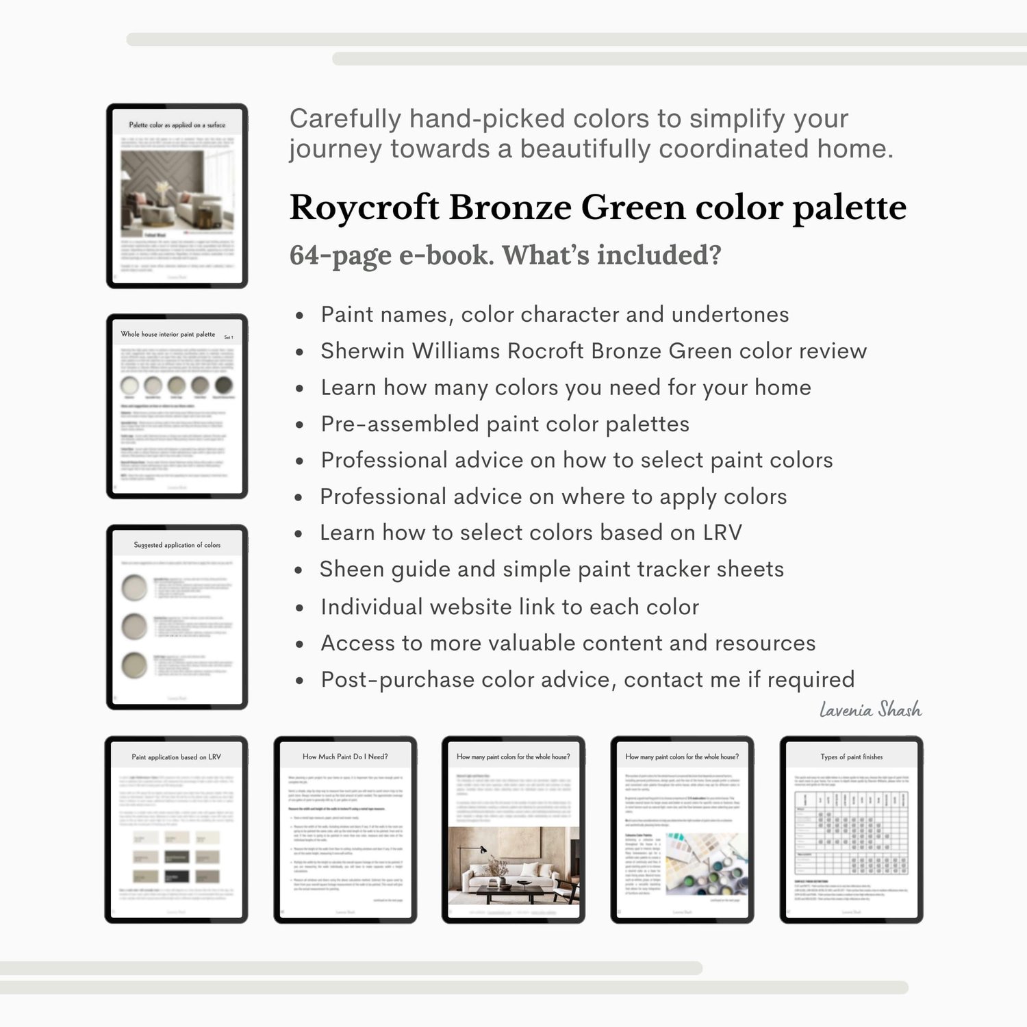 Roycroft Bronze Green Sherwin Williams paint color palette - greens and ...