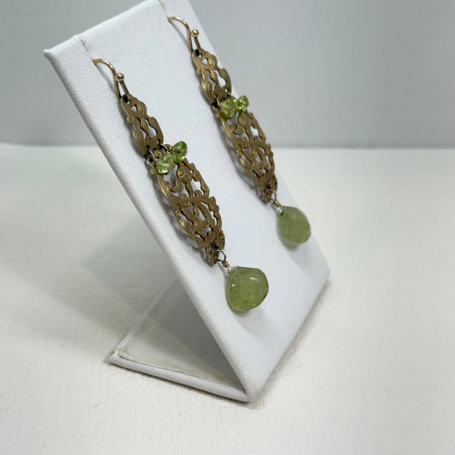 900 Silver Vermeil and Peridot earrings - Payhip