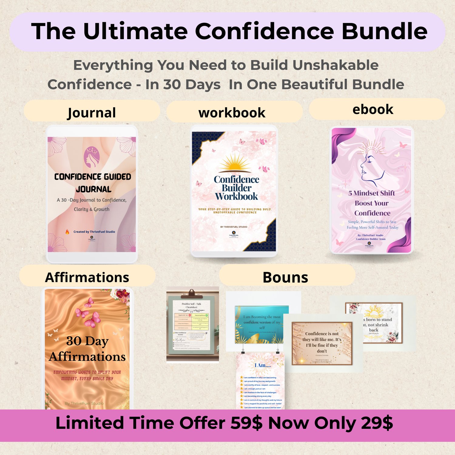 Confidence Builder Bundle – Self-Esteem Journal, Worksheets ...