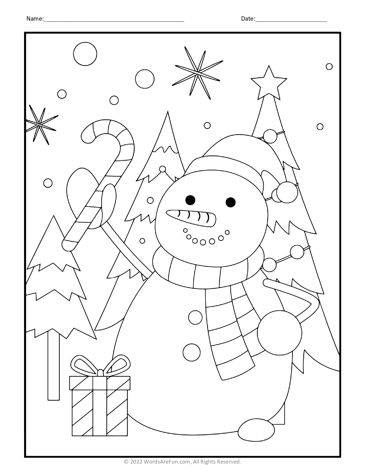 Christmas Coloring Pages for Kids | Holiday Coloring & Writing Activity PDF