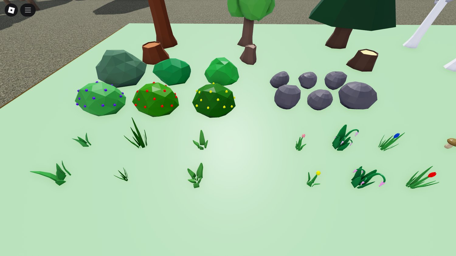 Nature Lowpoly Roblox Asset Pack – Trees, Rocks & Terrain Props