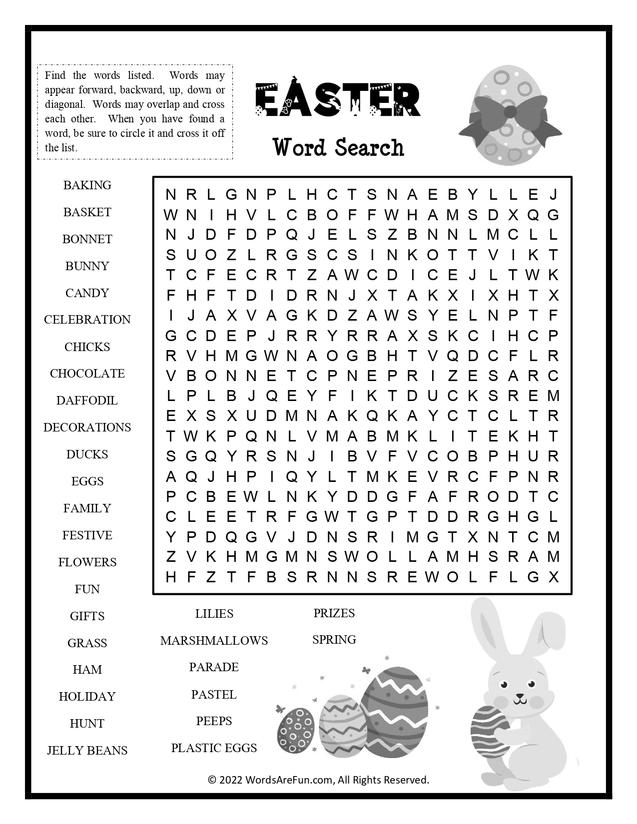 FREE Easter Word Search Puzzle | Fun Holiday Activity Printable for Kids