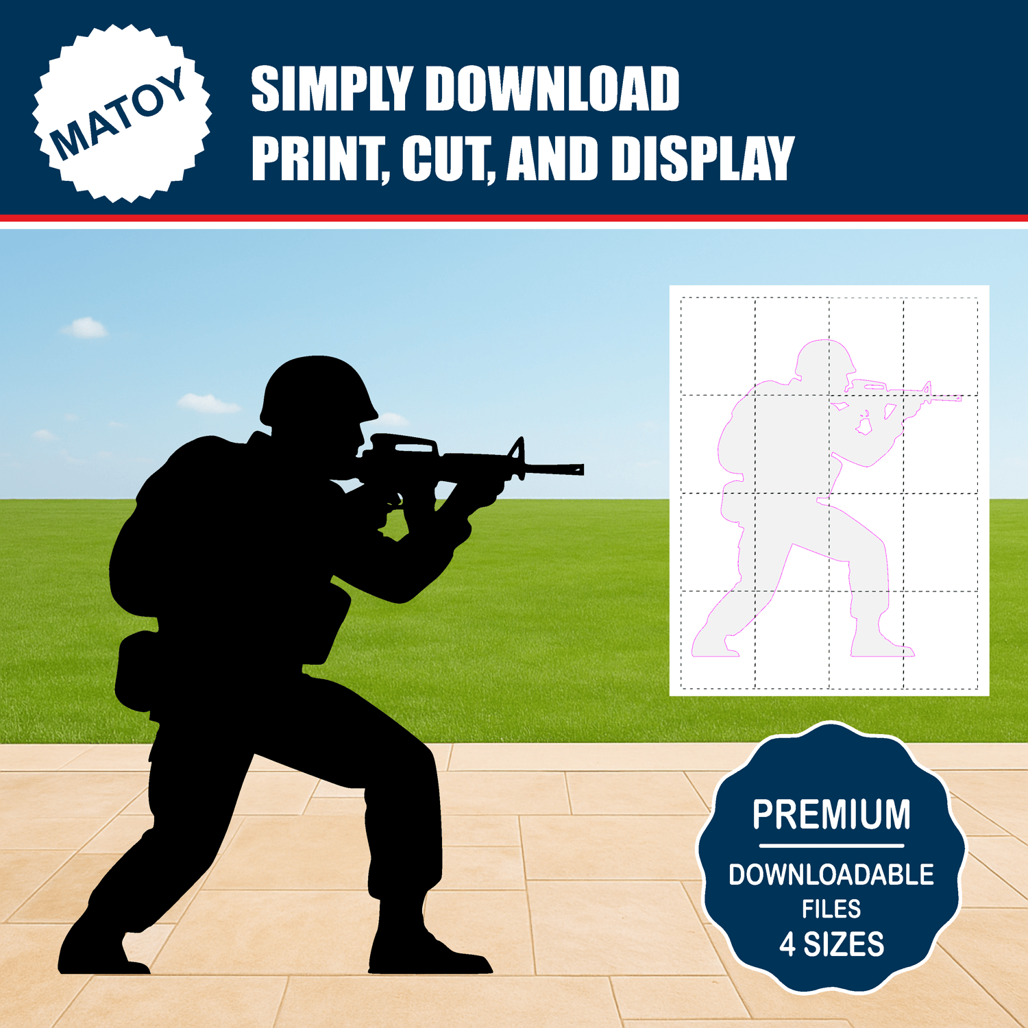 US Marine Military Yard and Wall Decor | Printable Life-Size Silhouette ...