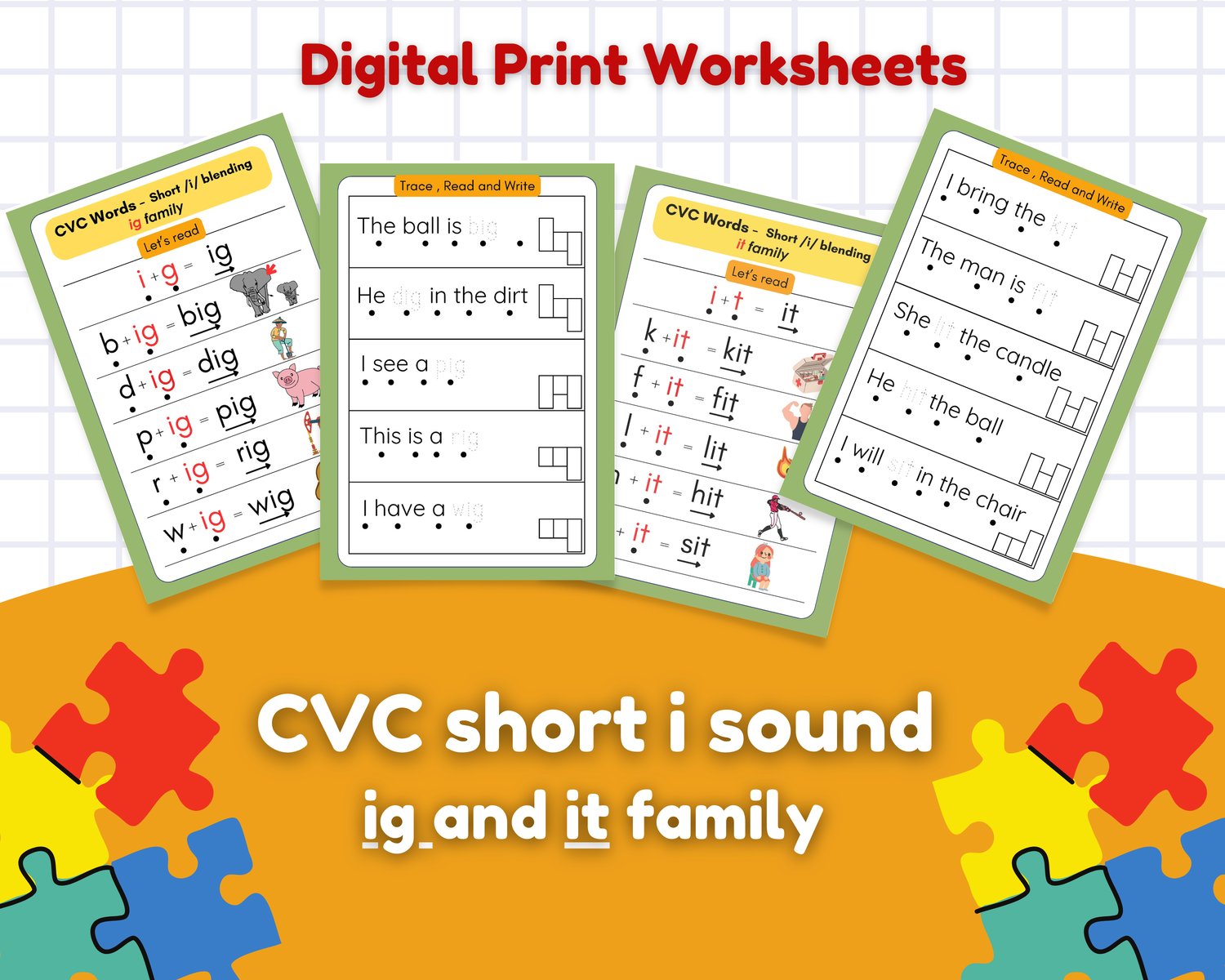 Reading and Writing CVC Words for Pre-school - Payhip
