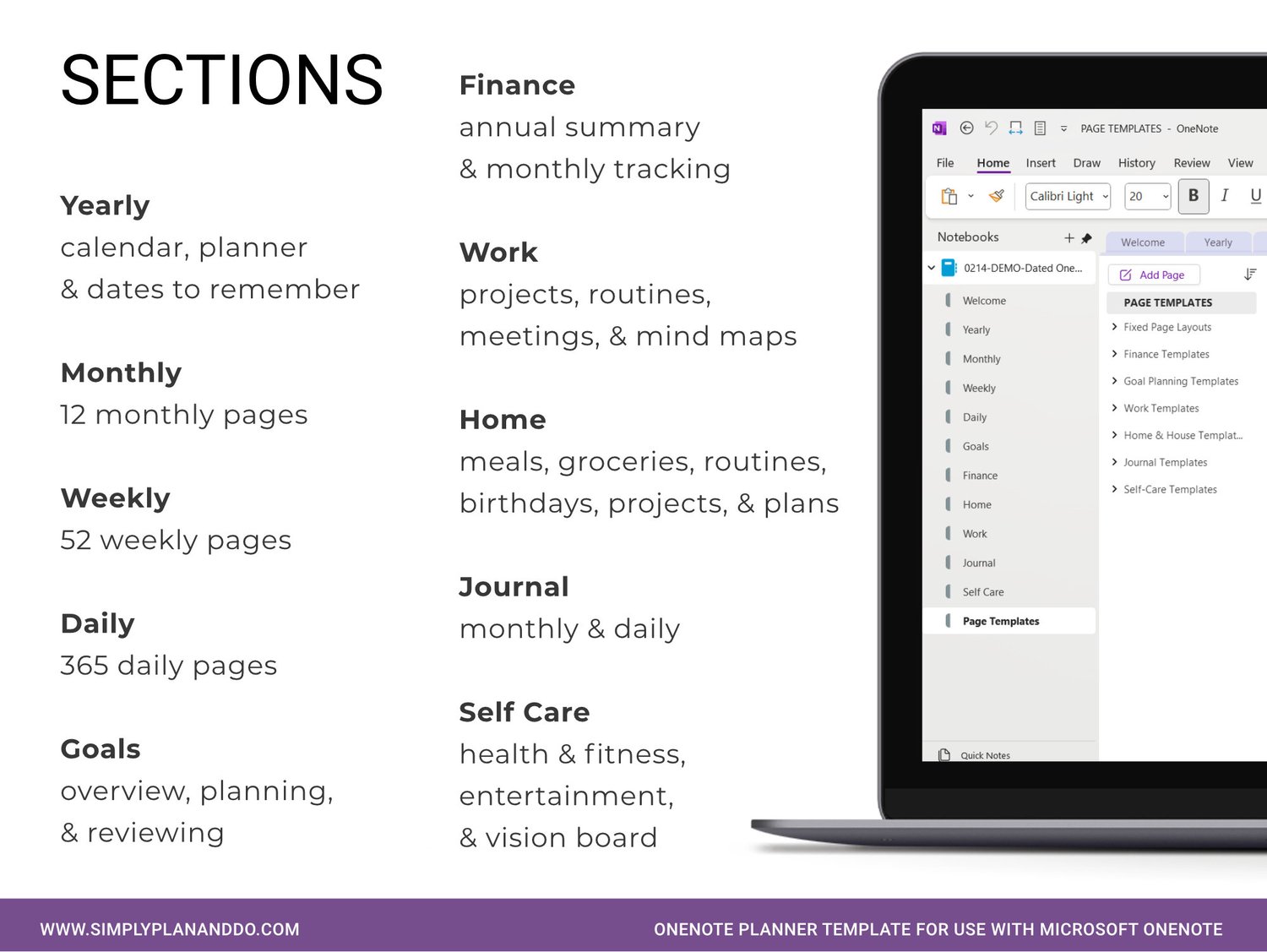 2026 OneNote Dated Digital Planner