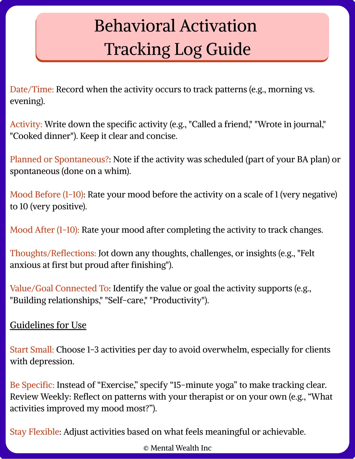 Behavioral Activation and Goal Setting with CBT (PDF)