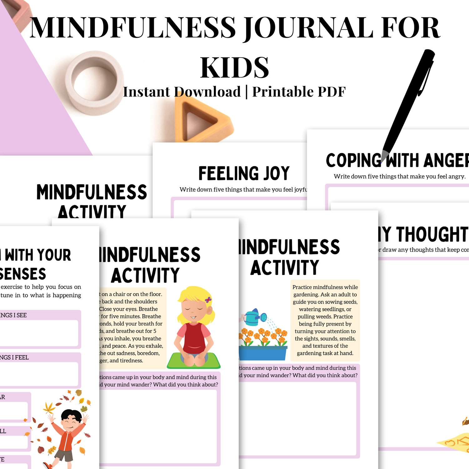Printable Mindfulness Journal for Kids | Daily Reflection, Emotional ...