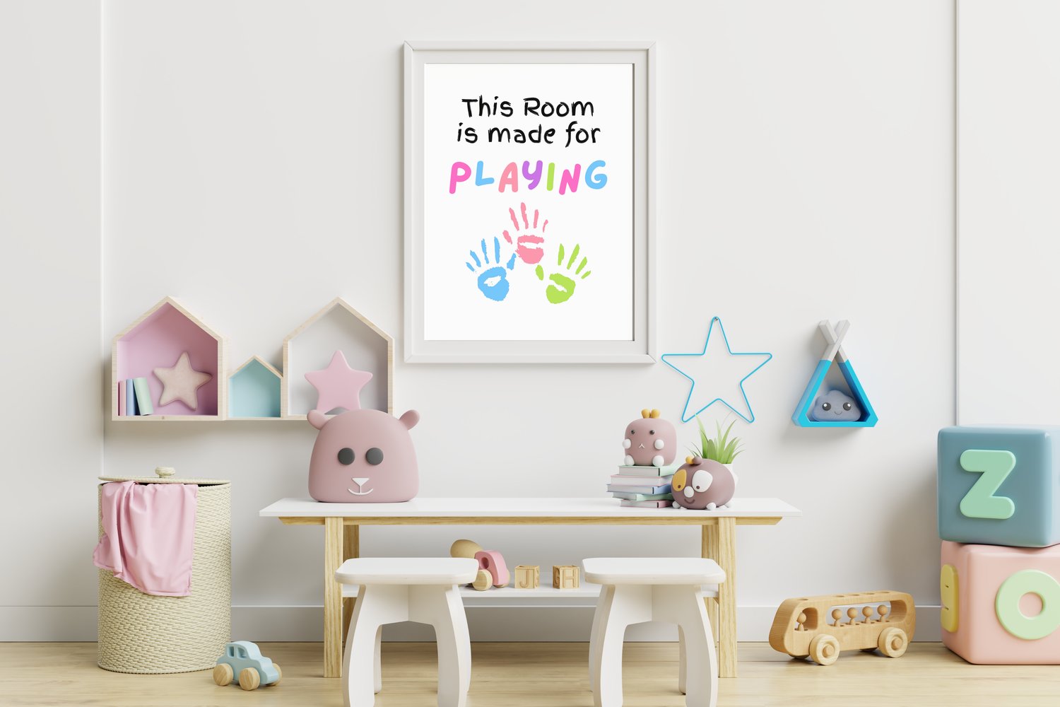 Educational Playroom Wall Art Set | Colorful Kids Room Decor (Digital ...