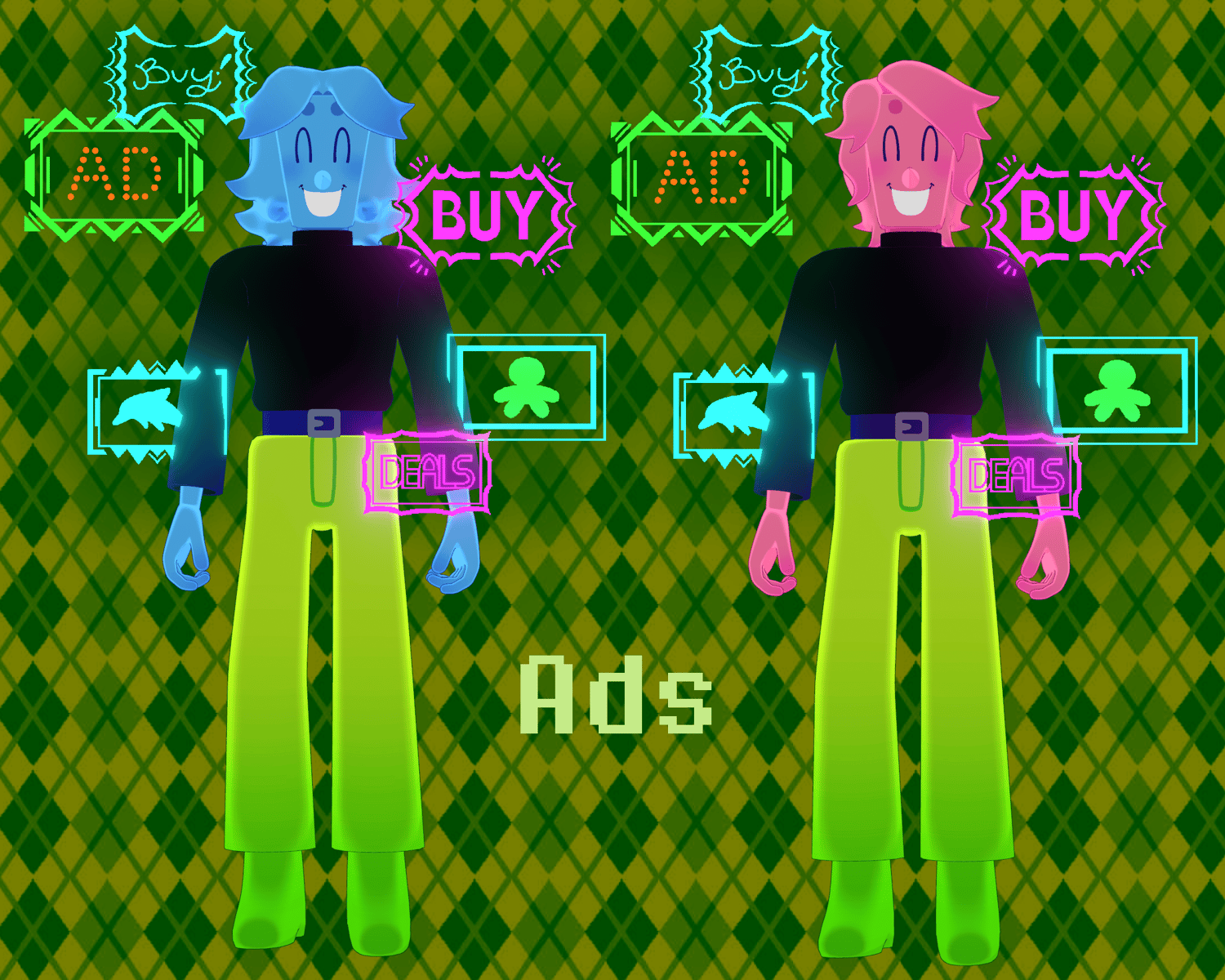 Pink & Blue Addison VRChat Avatar - Deltarune - Payhip