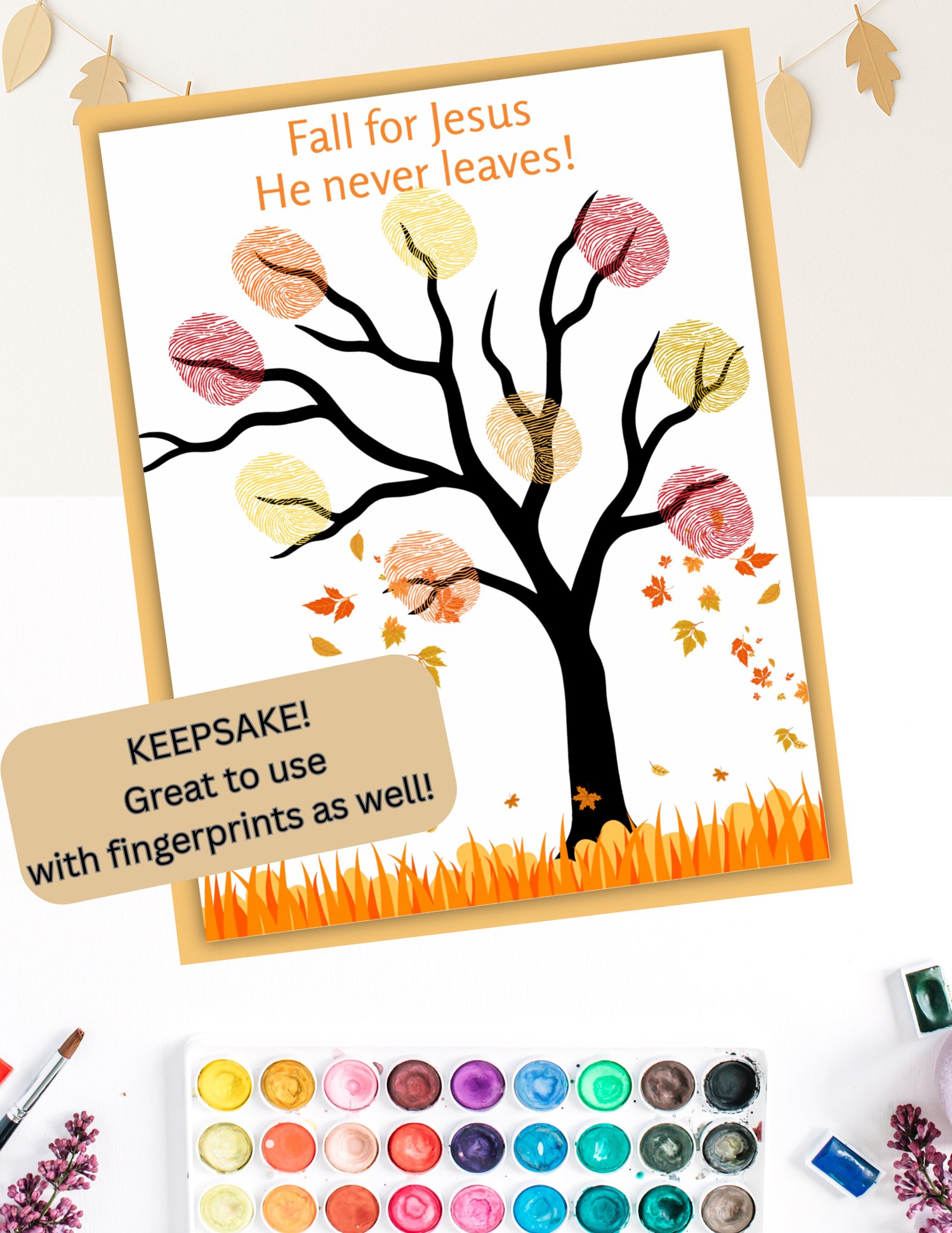 Fall for Jesus: He Never Leaves – 4-Page Printable Craft (Colored ...