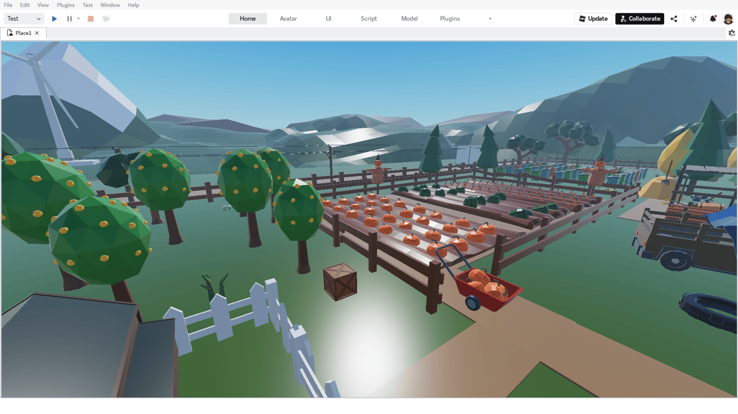 Roblox Low Poly Farm – Large Rural Environment Asset