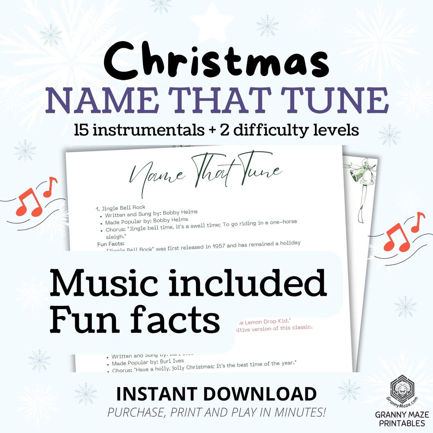 Christmas Name That Tune Game: 15 Instrumental Hits