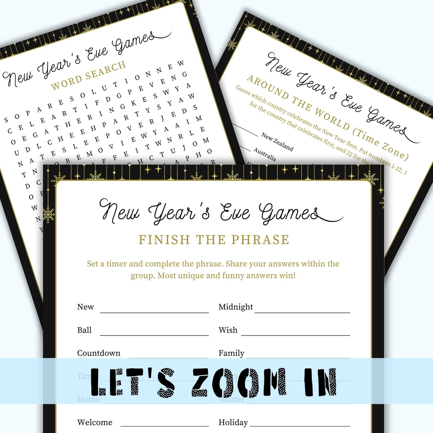 Big Night In: New Year’s Eve Activity Bundle