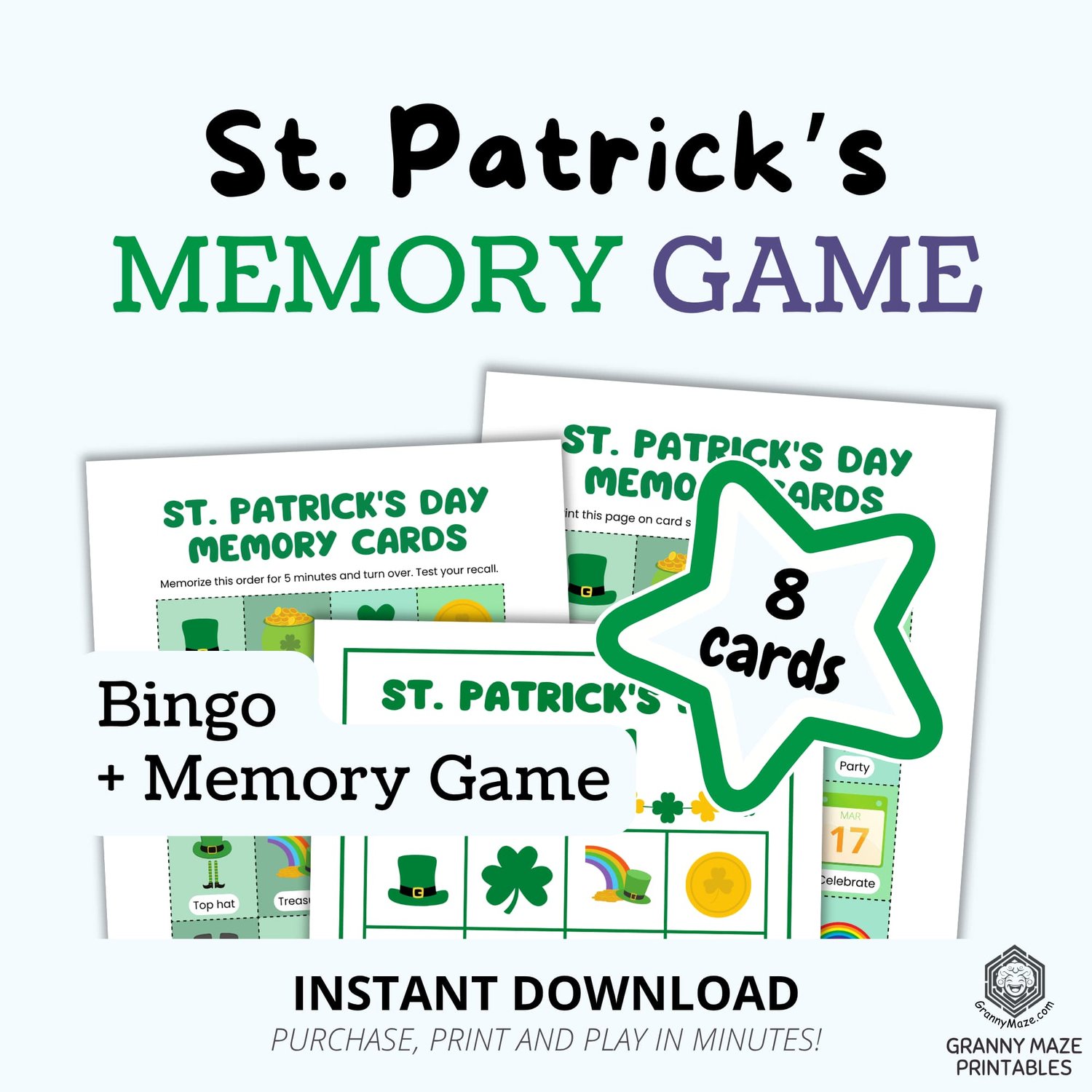St. Patrick’s Day Bingo & Memory Challenge – Fun for the Brain!