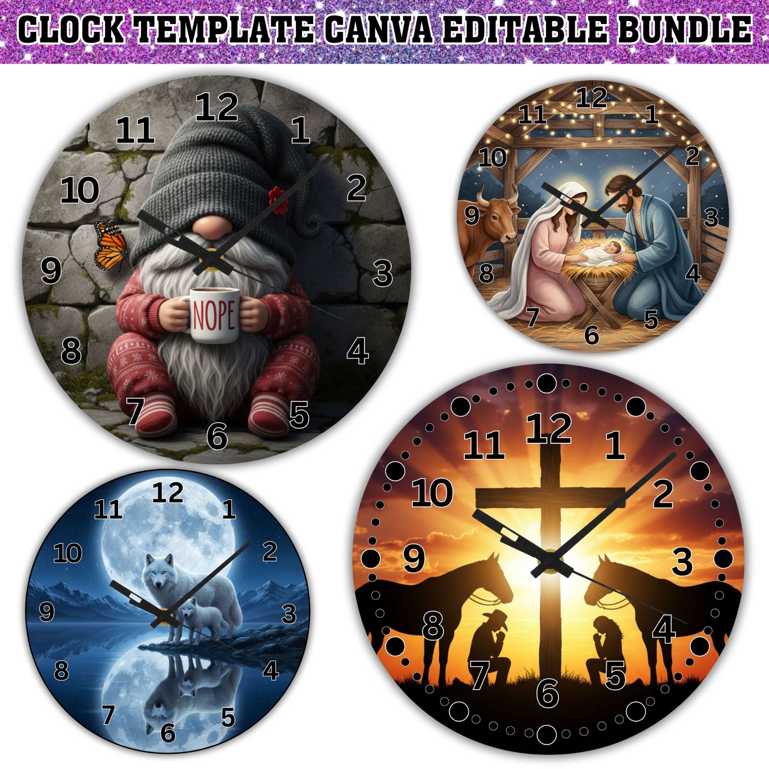 Clock Templates Bundle Canva Editable - Payhip
