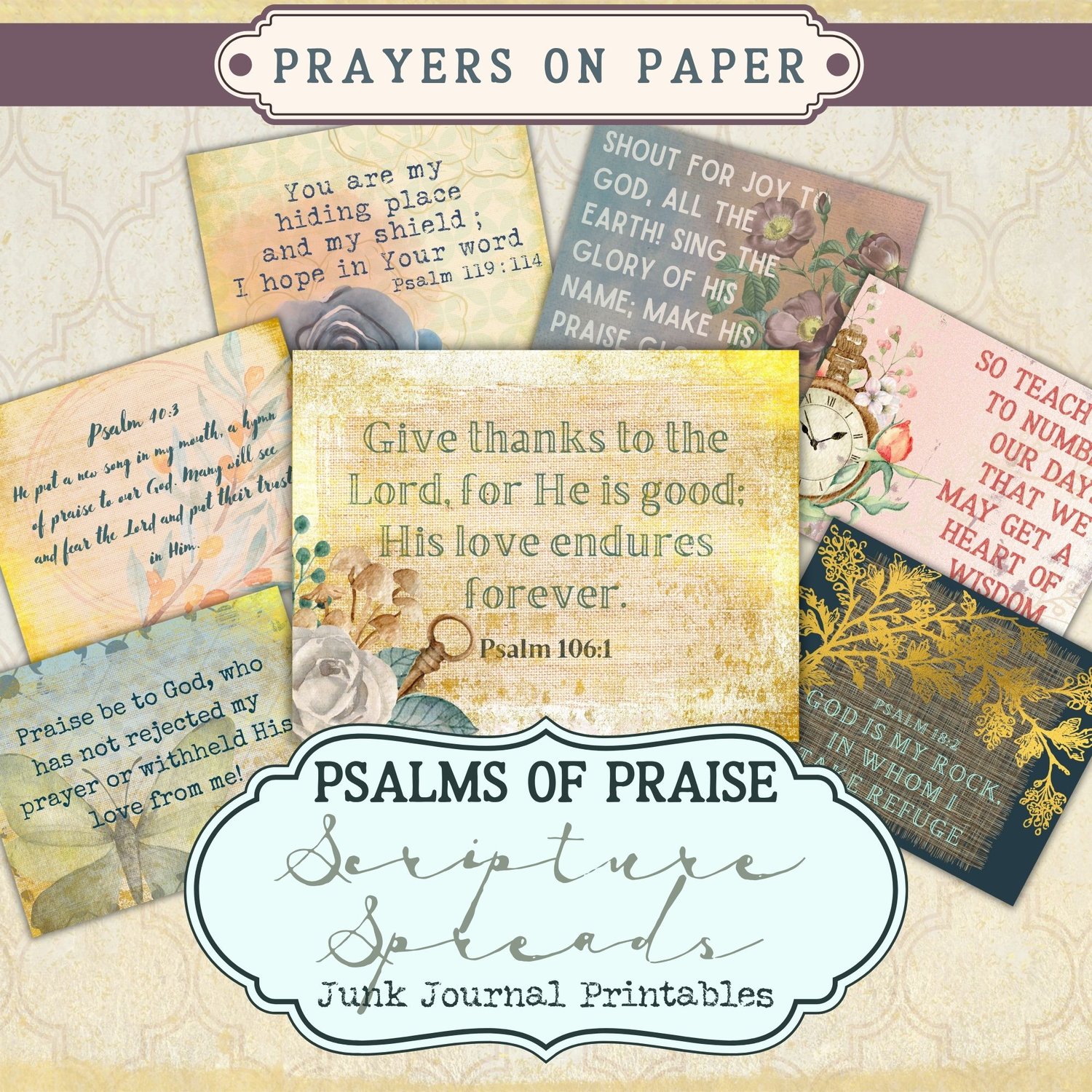 Psalms of Praise – Scripture Spreads | 7 Printable Psalm Verse Full ...
