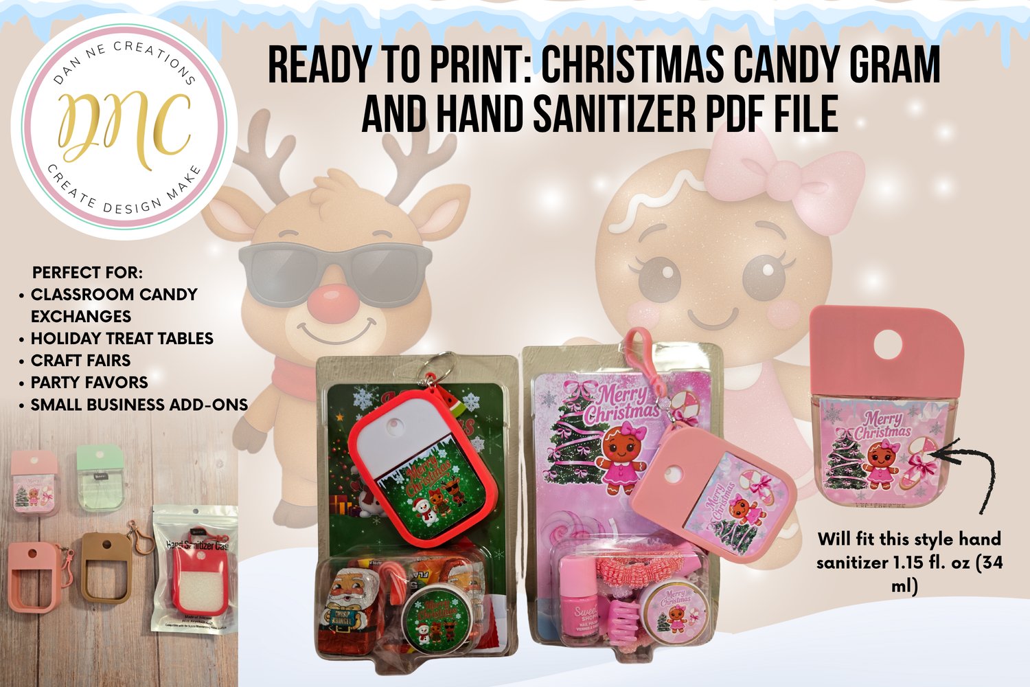 Candy Gram & Hand Sanitizer Label Bundle – Instant Digital Download