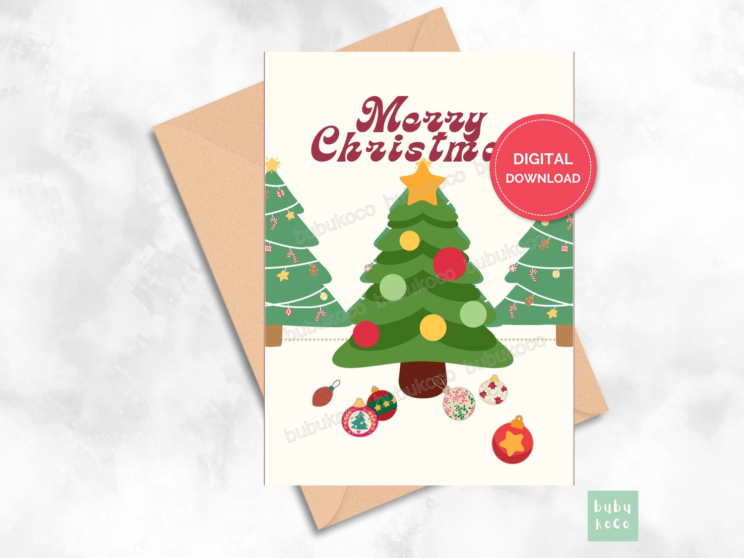Haphazard Xmas Tree Greeting Cards - Payhip