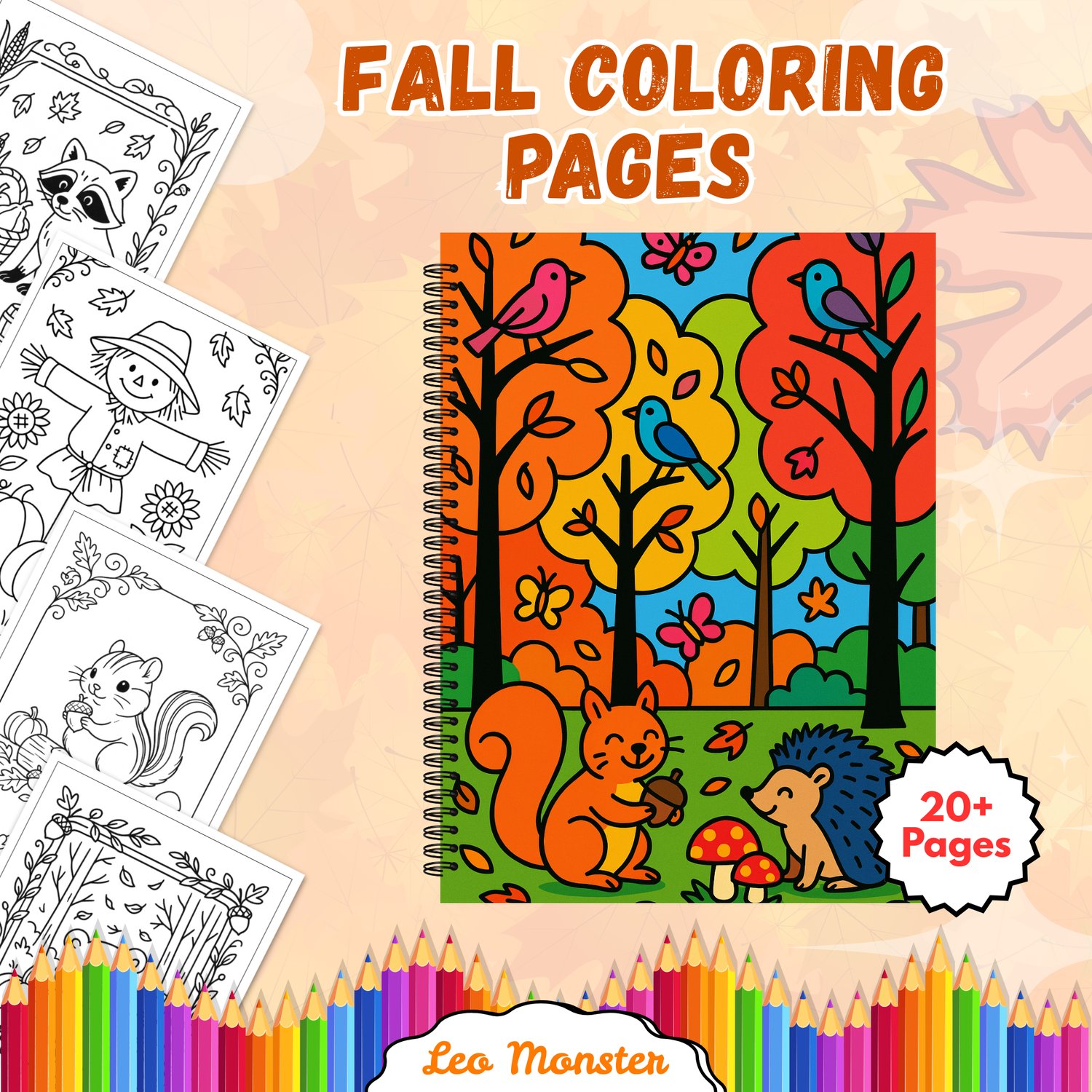 20 Fall Coloring Pages - Payhip
