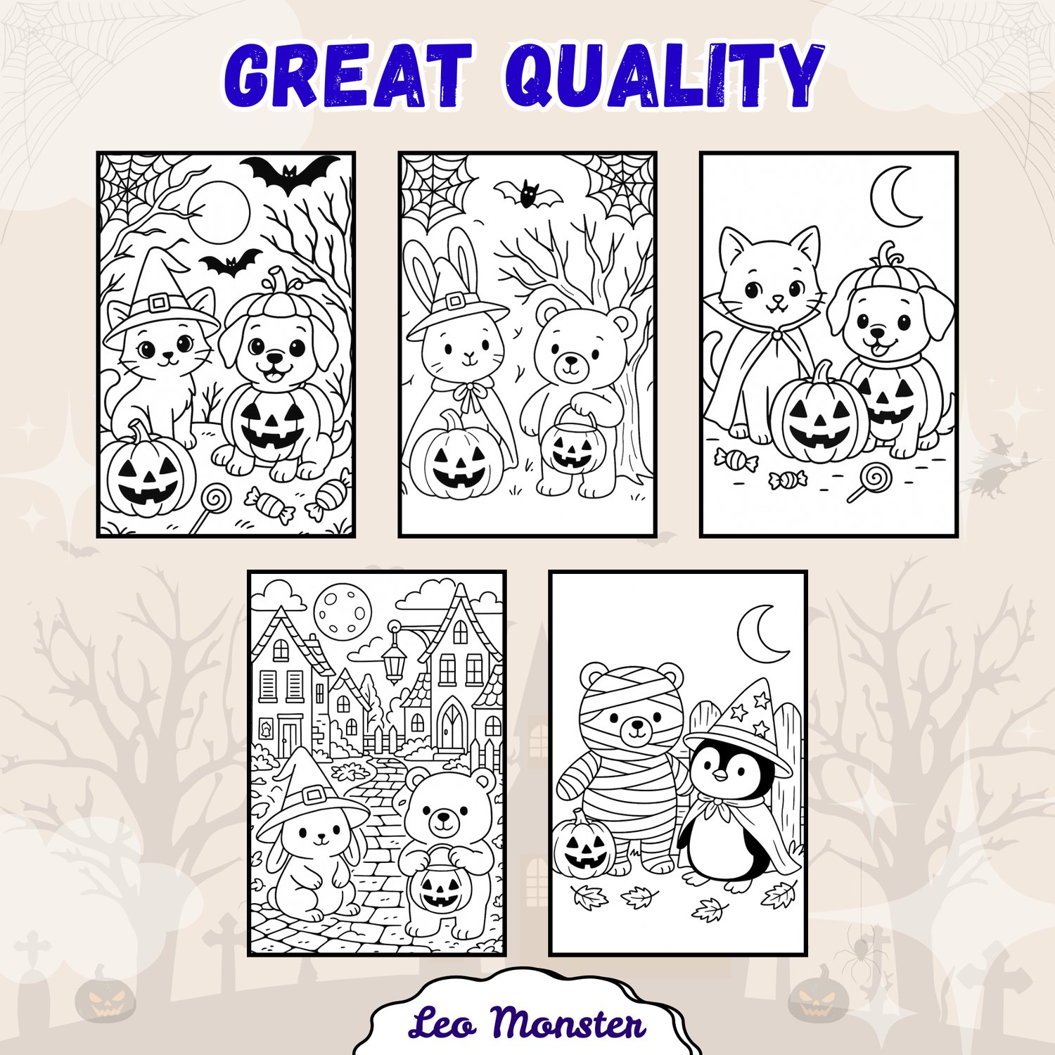 25 Animal Halloween Coloring Pages - Payhip