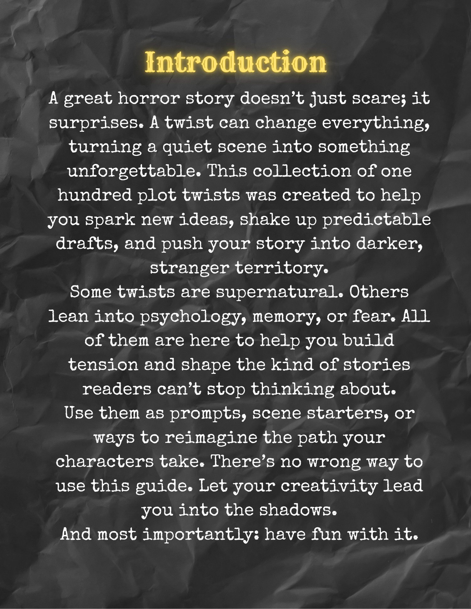 100 Horror Plot Twists: A collection of original twists for paranormal ...