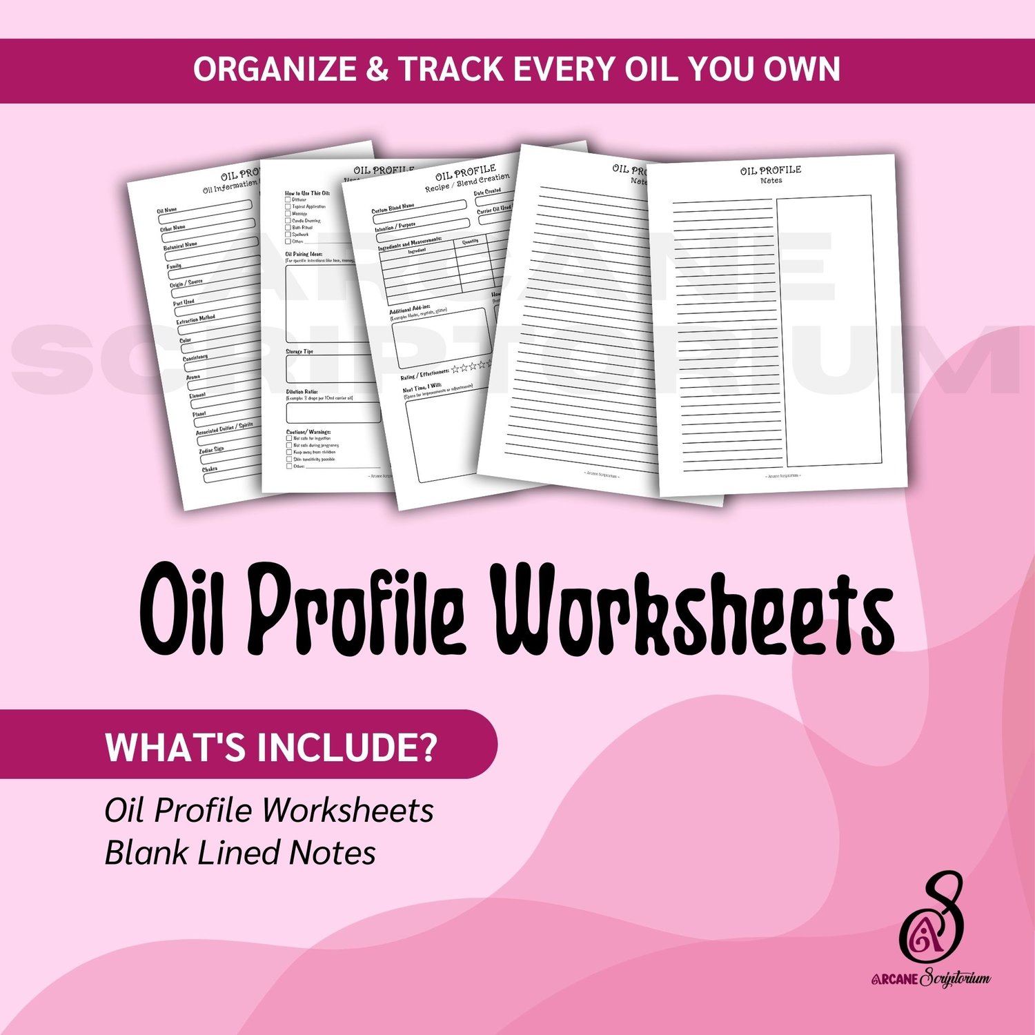 (PDF) Oil Profile Worksheets | Printable | Digital Download - Payhip