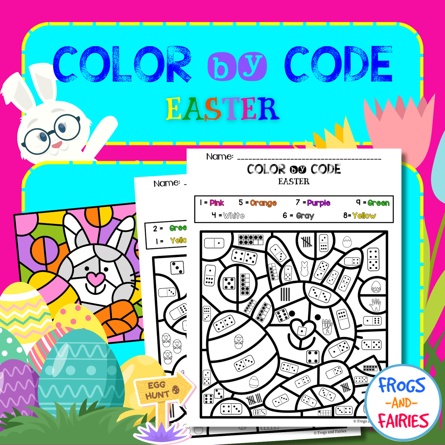 Easter Color by Code Worksheets – Fun Number Sense Activities (1-10)