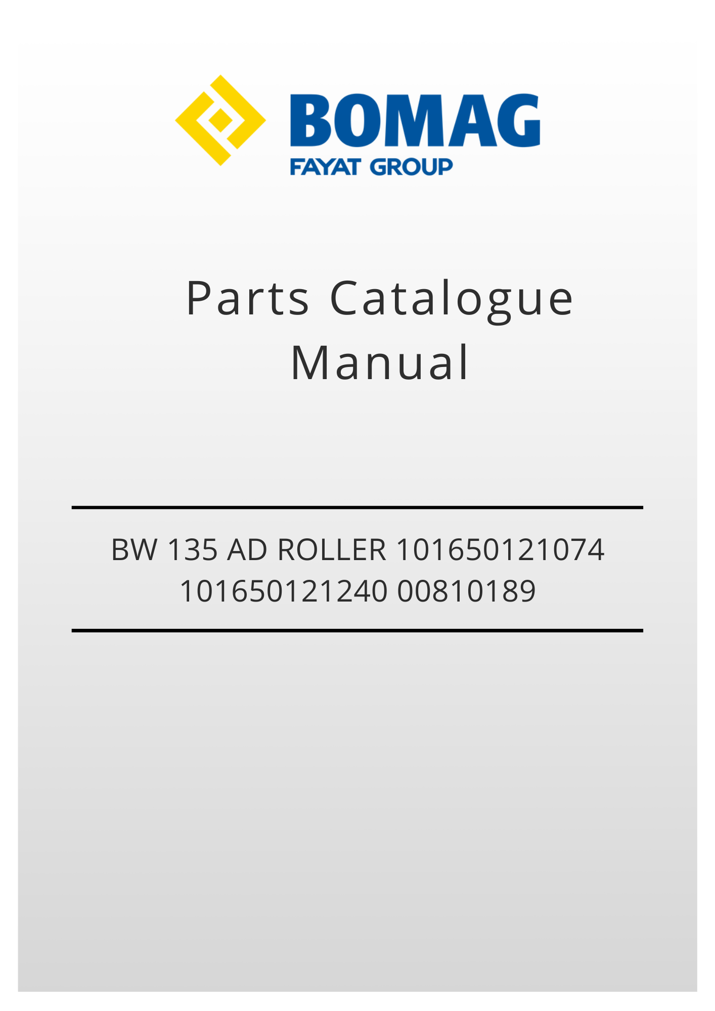 BOMAG Bw 135 Ad Tandem Vibratory Roller 101650121074 101650121240 ...