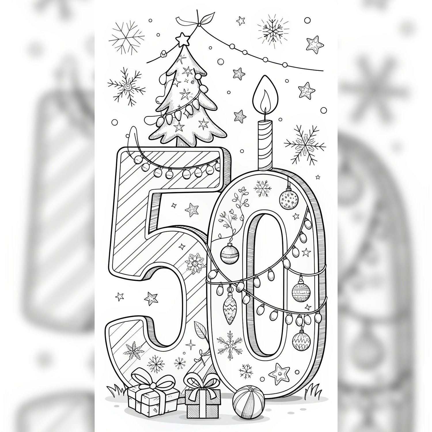 Christmas & Holiday Number Coloring Book 1–50 for Toddlers & Kids – Fun ...