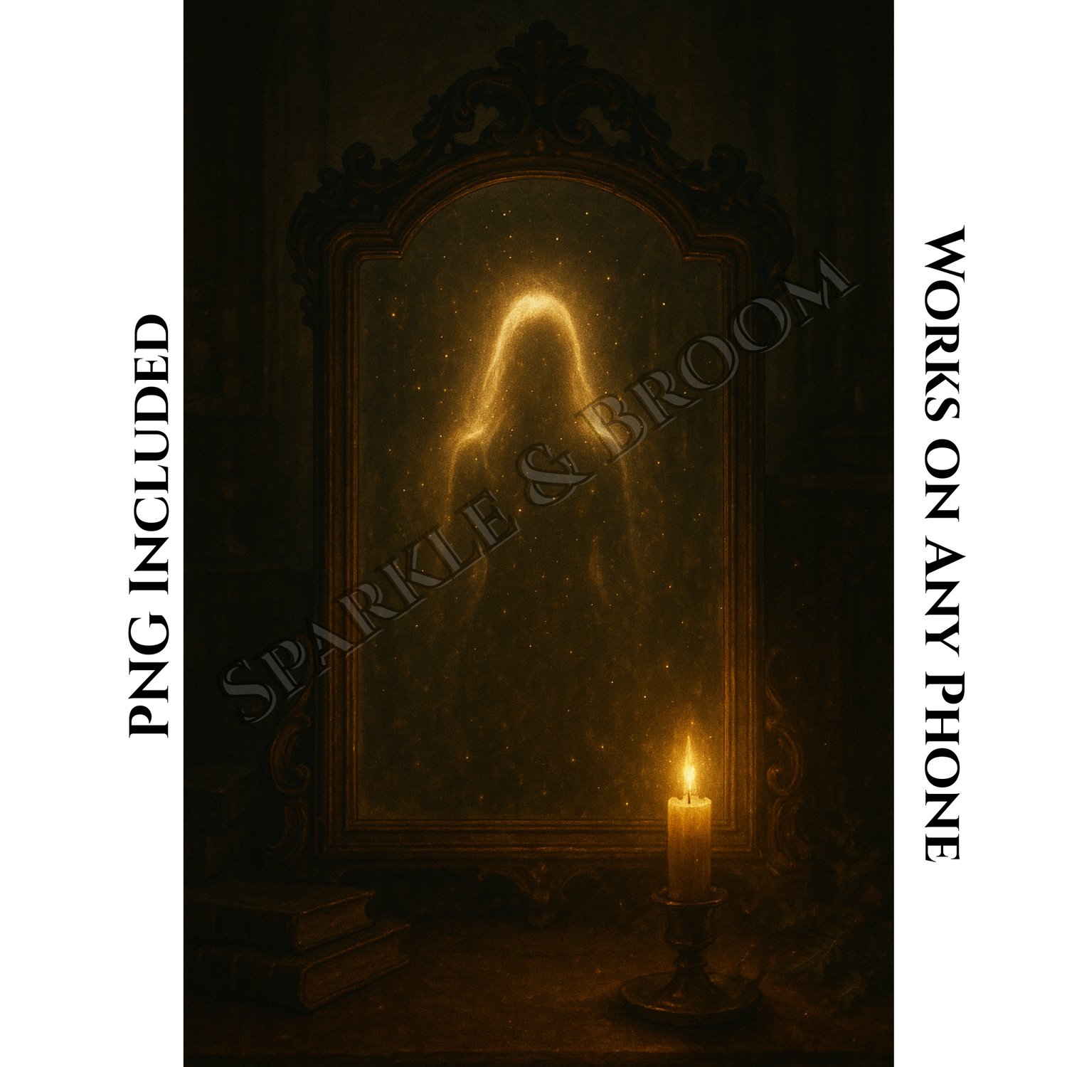 Mirror of the Higher Self – Golden Spirit Reflection Phone Wallpaper ...