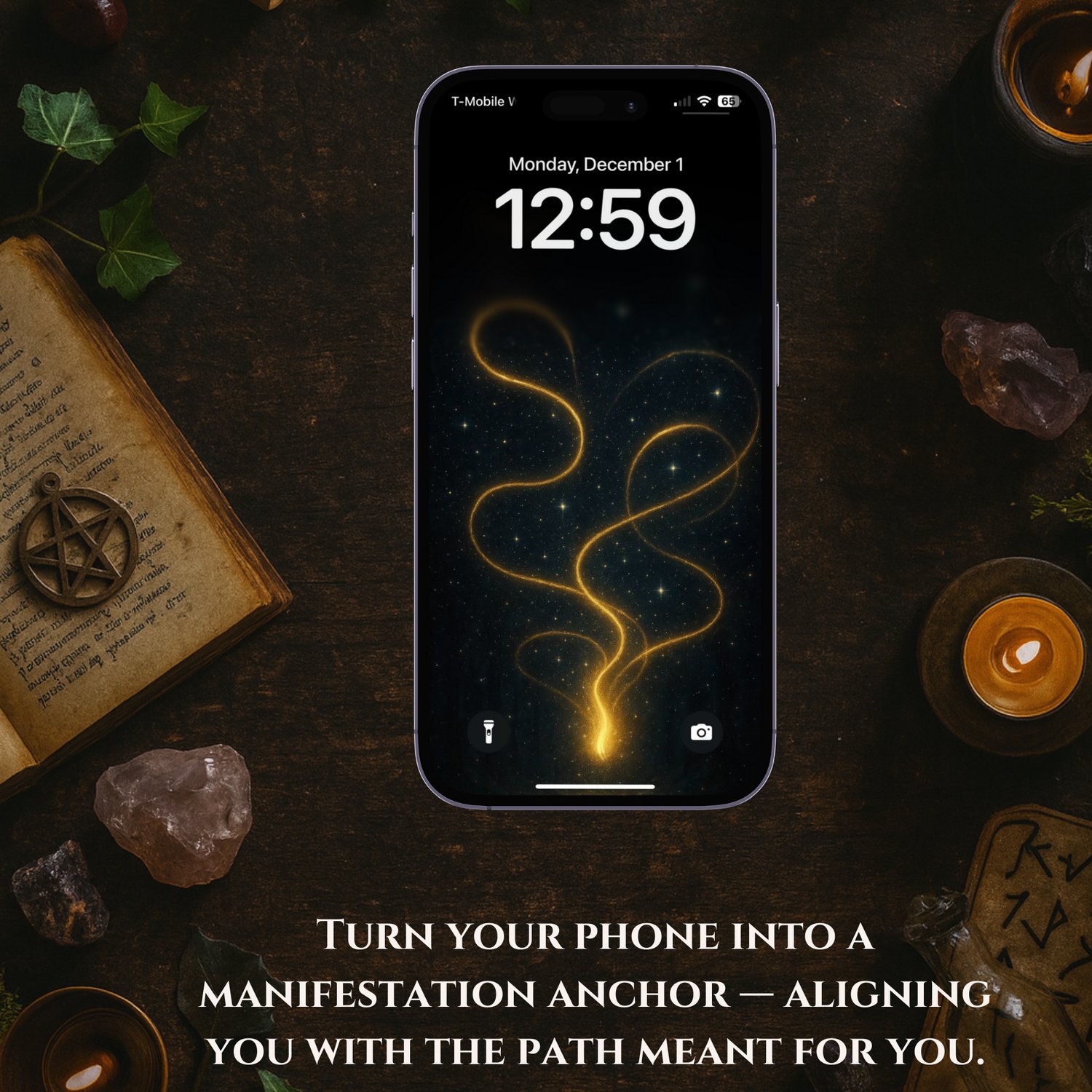 Cosmic Fate Threads — Manifestation Energy Phone Wallpaper - Payhip