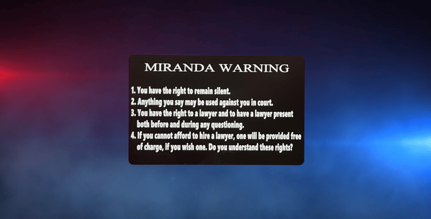 Laser Engraved Police Miranda Warning Card - Payhip