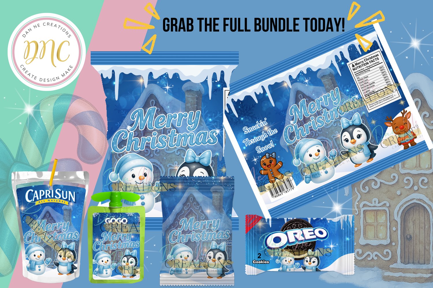 Free Christmas Snackin' Through the Snow Popcorn Wrap PDF File