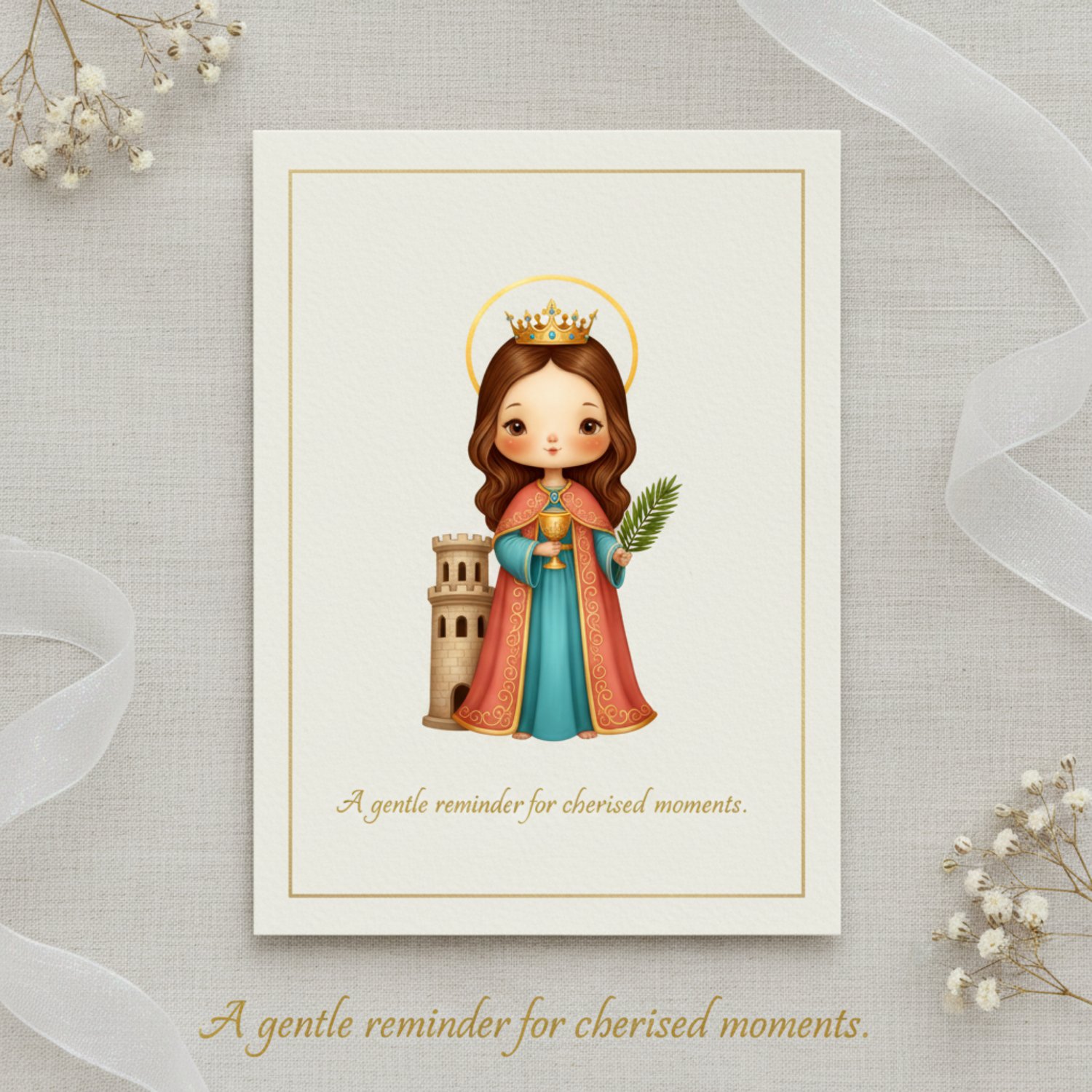 Santa Bárbara Clipart PNG Digital – Ilustración Chibi de Santa Patrona ...